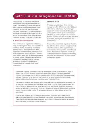 A structured approach to Enterprise Risk Management (ERM) and the ...