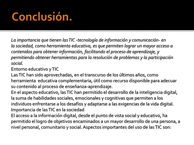Proyecto integrador. Las TIC en la sociedad | PPTX