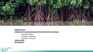 Community-based Mangrove Restoration Technique: Selection of site ...