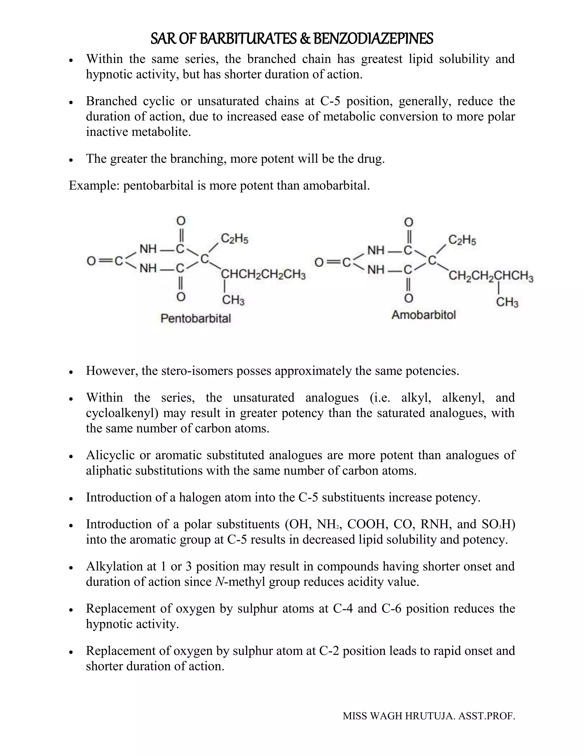 SAR OF BARBITURATES & BENZODIAZEPINES.docx