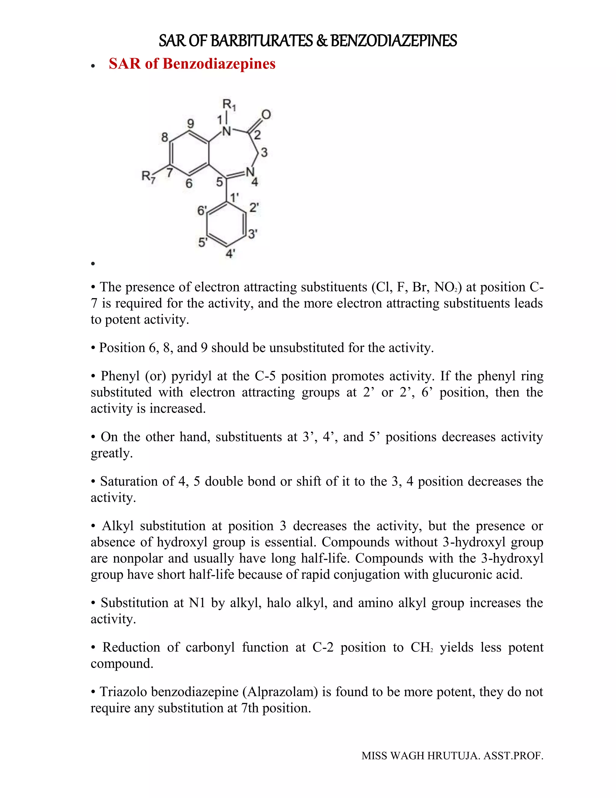 SAR OF BARBITURATES & BENZODIAZEPINES.docx