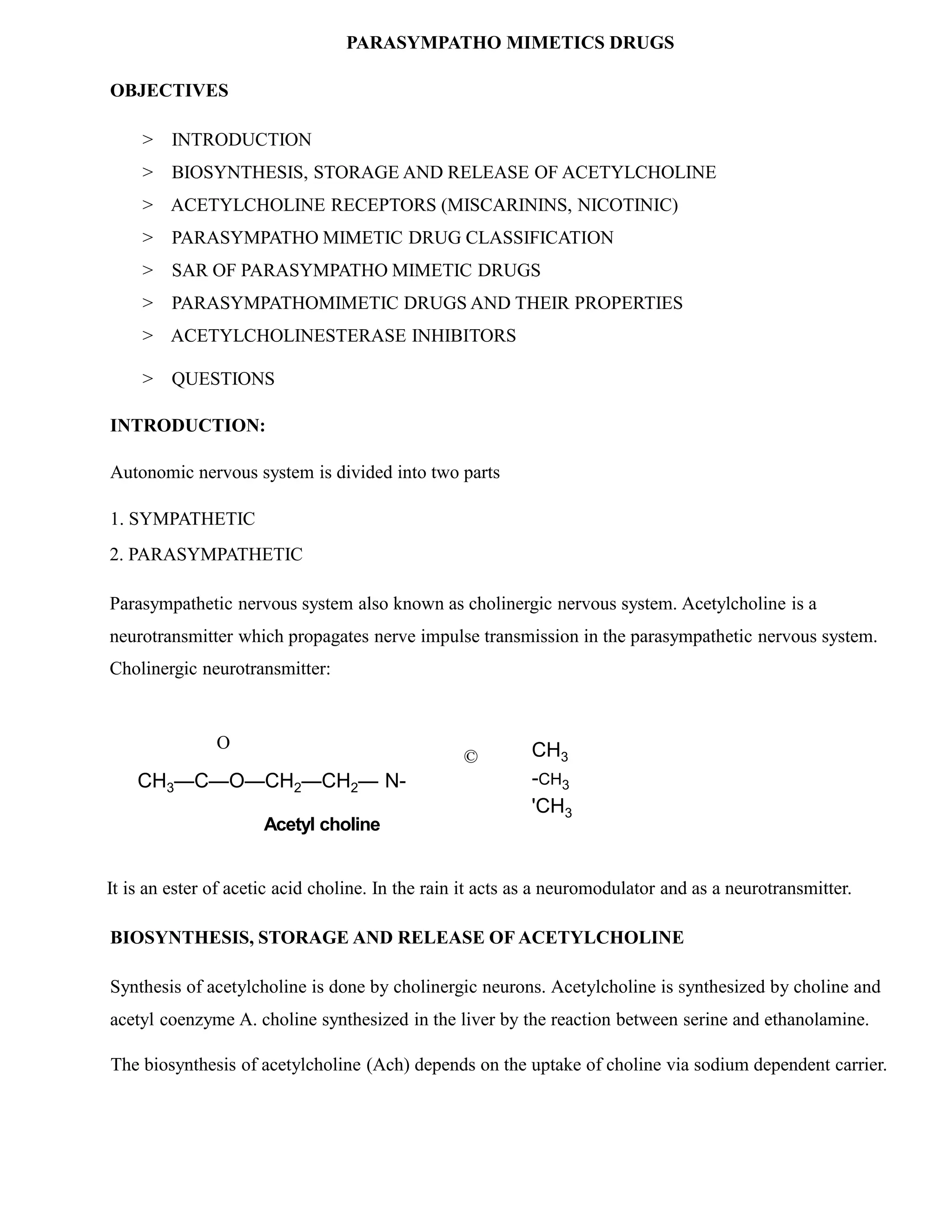 Sar of choinergic & anticholinergic drugs | PPT