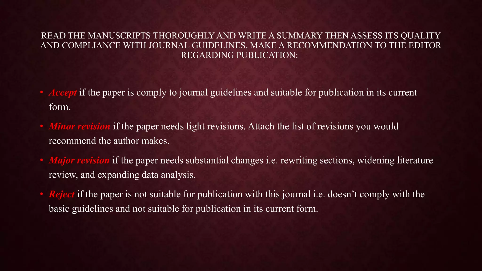 Minor Revision Reviews | PPTX