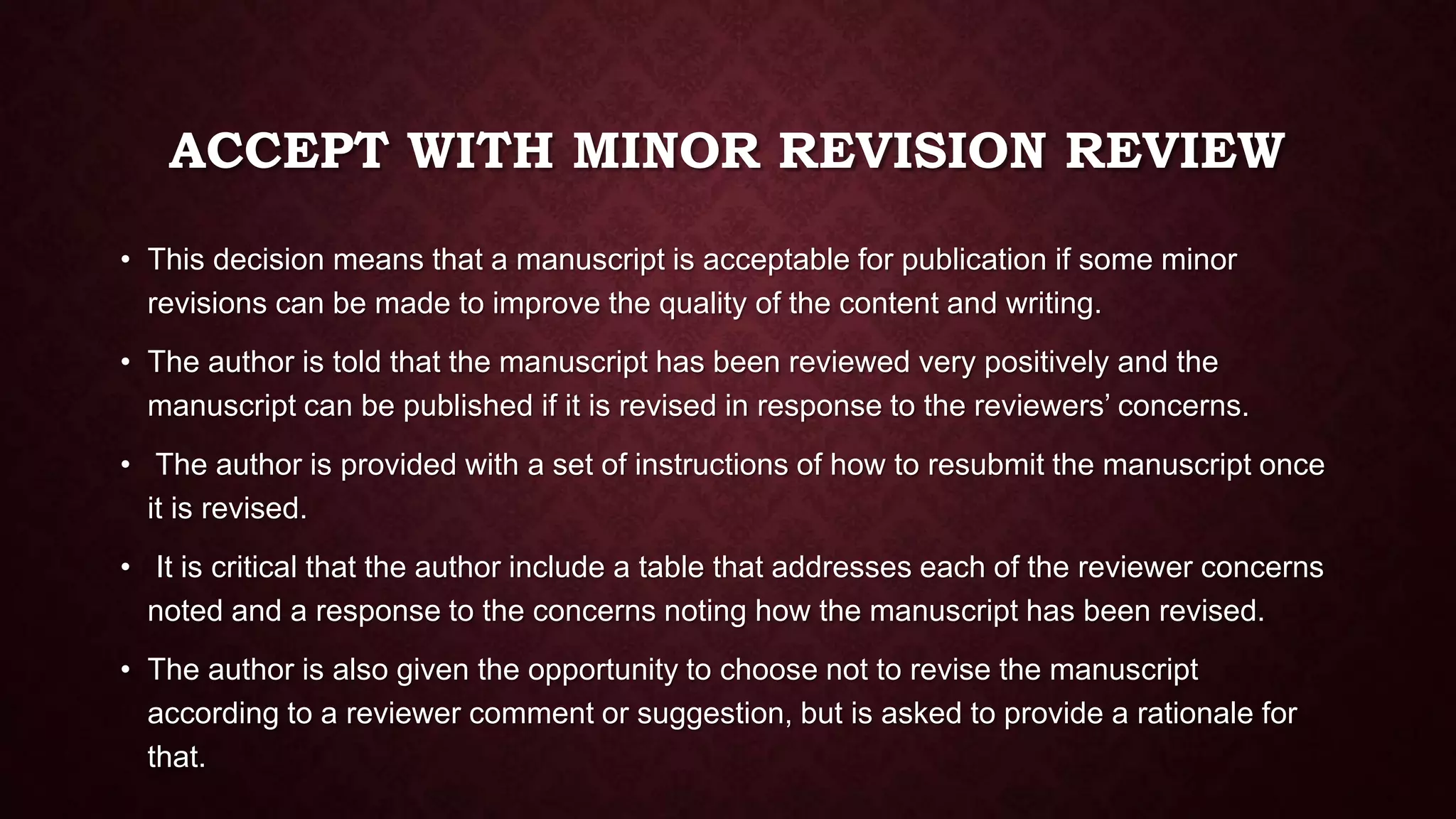 Minor Revision Reviews | PPTX