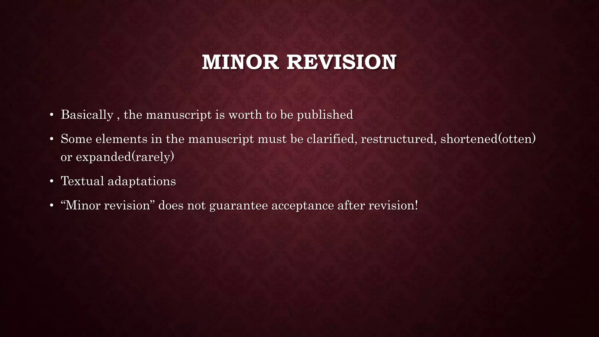 Minor Revision Reviews | PPTX