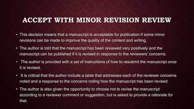 Minor Revision Reviews | PPTX