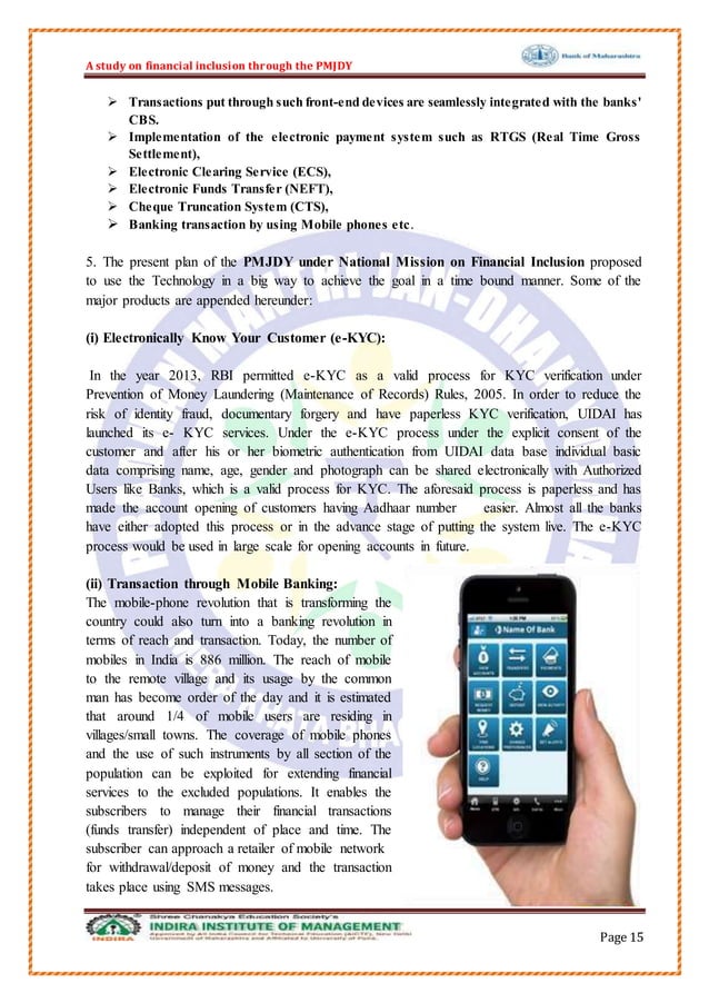 project report on financial inclusion through the pradhan mantri jan ...
