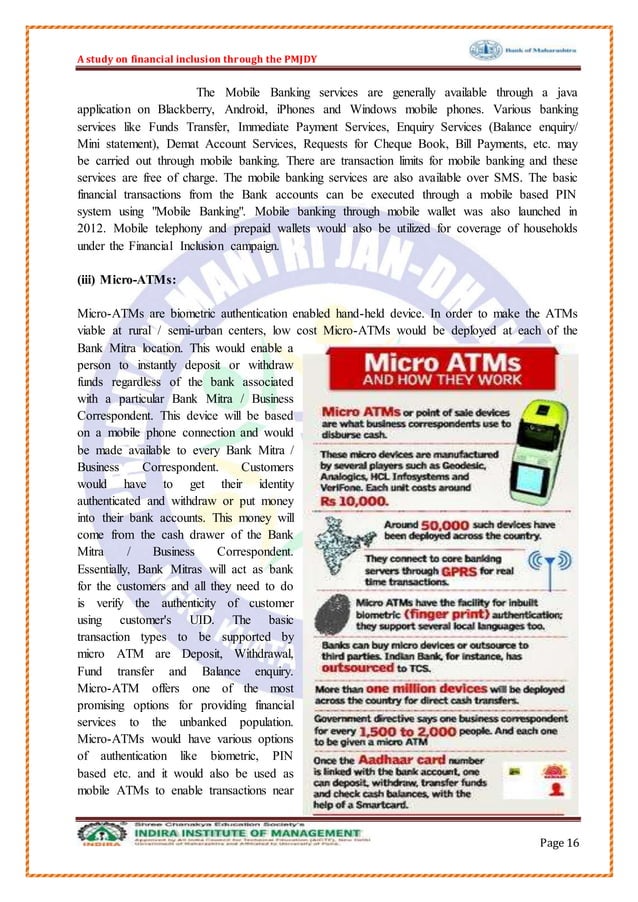 project report on financial inclusion through the pradhan mantri jan ...