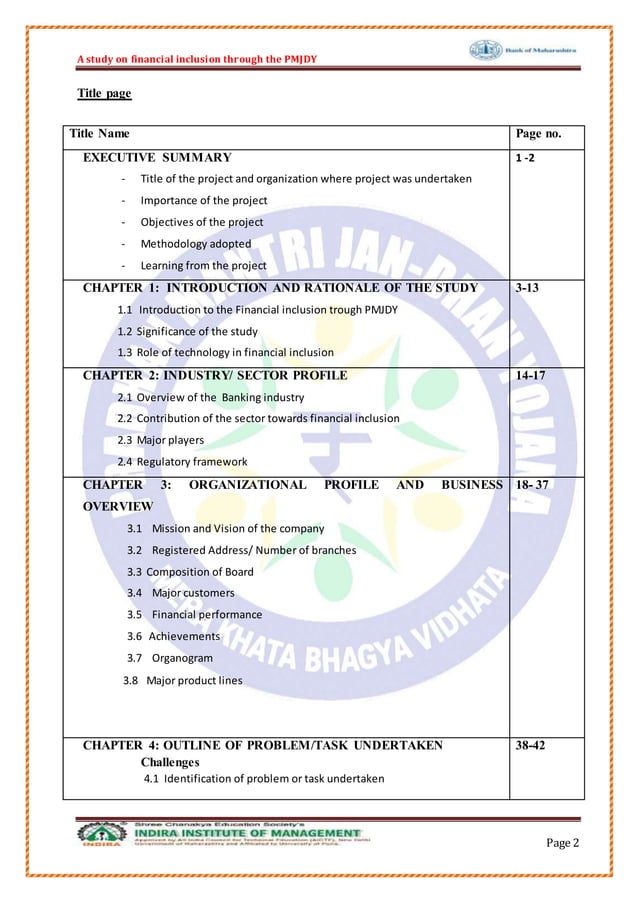 project report on financial inclusion through the pradhan mantri jan ...