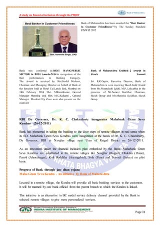 project report on financial inclusion through the pradhan mantri jan ...