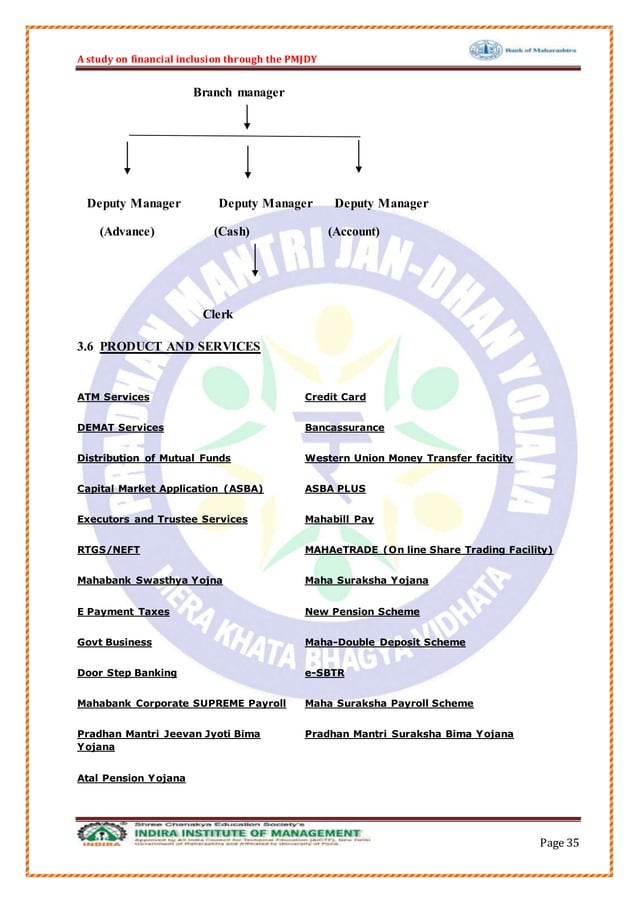 project report on financial inclusion through the pradhan mantri jan ...