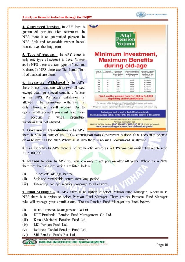 project report on financial inclusion through the pradhan mantri jan ...