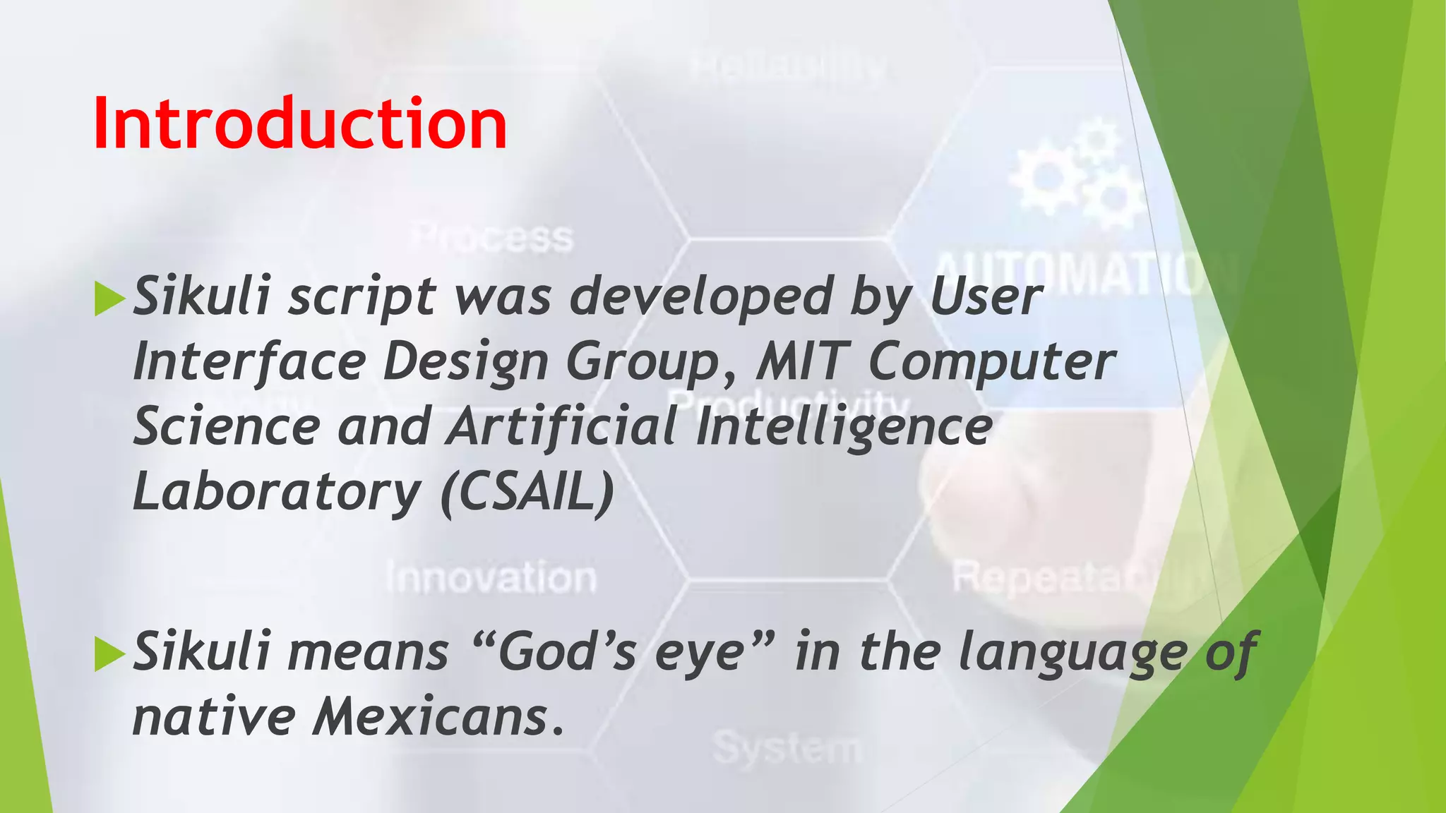 Sikuli Ui Automation Ppt