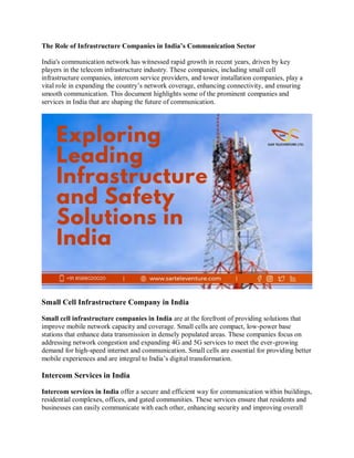 Telecom Infrastructure Solutions Across India | PDF