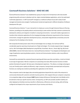SARP Enterprise Suite 6.2- Corporate Profile | PDF
