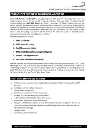SARP Feed ERP- An ERP for Feed Mills Manufacturing Industry | PDF