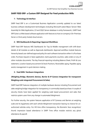 SARP Feed ERP- An ERP for Feed Mills Manufacturing Industry | PDF