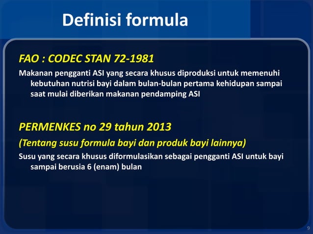 Formula Asam Amino dan Formula Protein Terhidrolisis pada BBLSR | PPT