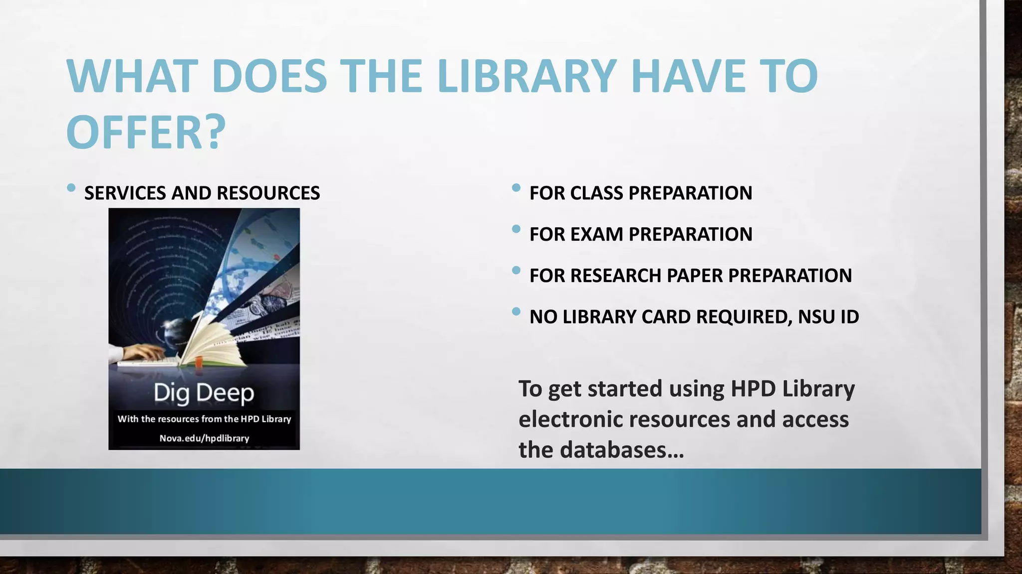 NSUMD M1 Library Orientation
