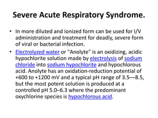 Severe Acute Respiratory Syndrome (SARS) : Treatment and prophylaxis ...