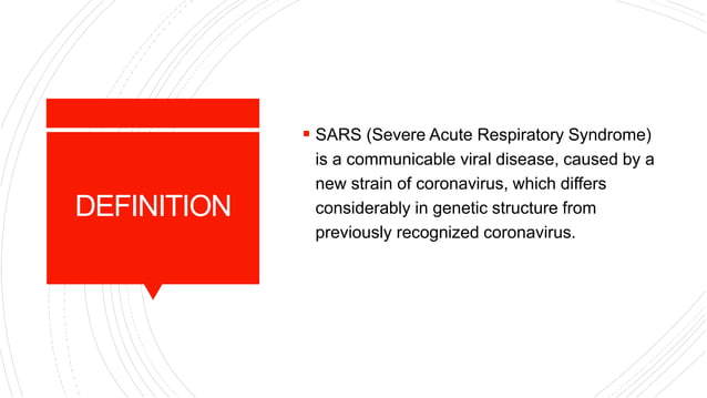 SARS (Severe Acute Respiratory Syndrome) | PPTX | Infectious Diseases ...