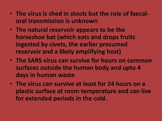 SARS epidemiolody and morphology of the virus | PPTX