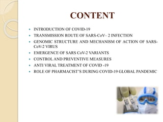 SARS Cov-2 INFECTION AND ITS EMERGING VARIANTS | PPTX