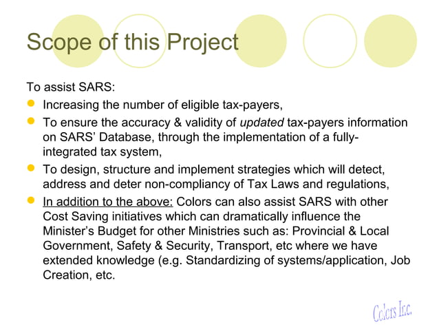 Designed the 80/20 fully Integrated tax system for South African ...