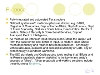 Designed the 80/20 fully Integrated tax system for South African ...