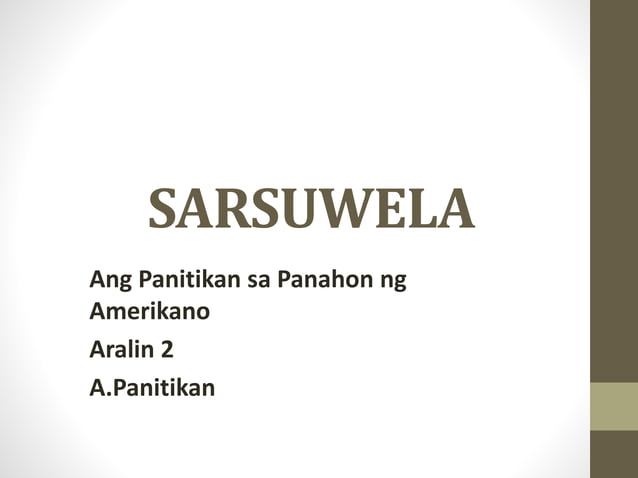 Sarsuwela | PPTX