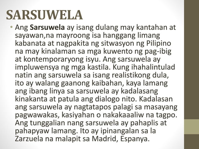 Sarsuwela | PPTX