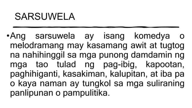 SARSUWELA /walang Sugat. Severino Reyespptx | PPTX