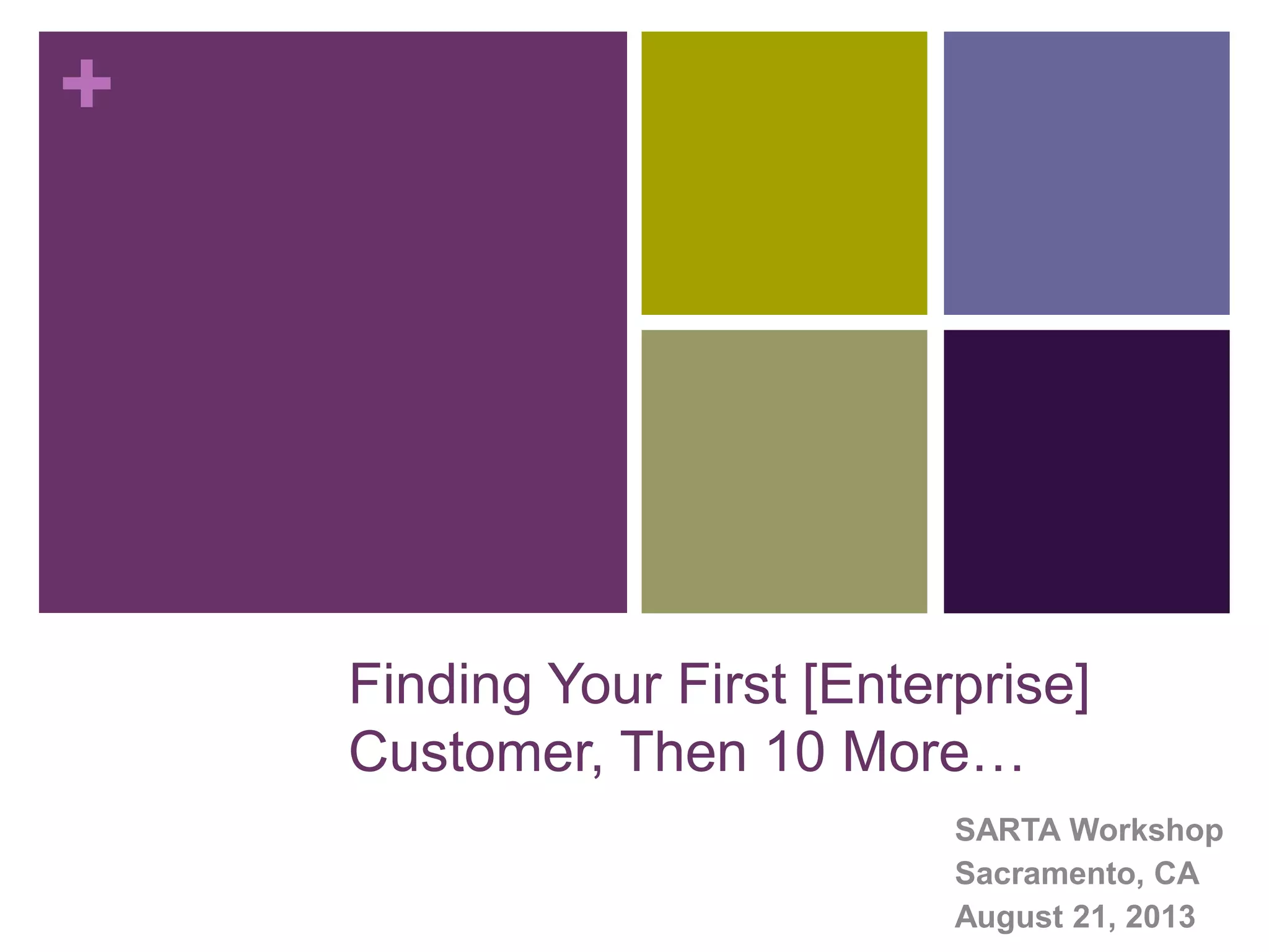 Using the Sales Model Canvas: Find your first customer, then 10 more... | PPT
