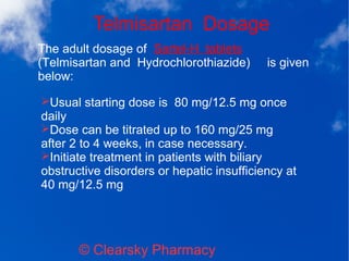 Sartel-H (Telmisartan and Hydrochlorothiazide Tablets) | ODP