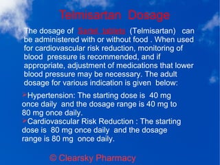 Sartel (Telmisartan Tablets) | ODP