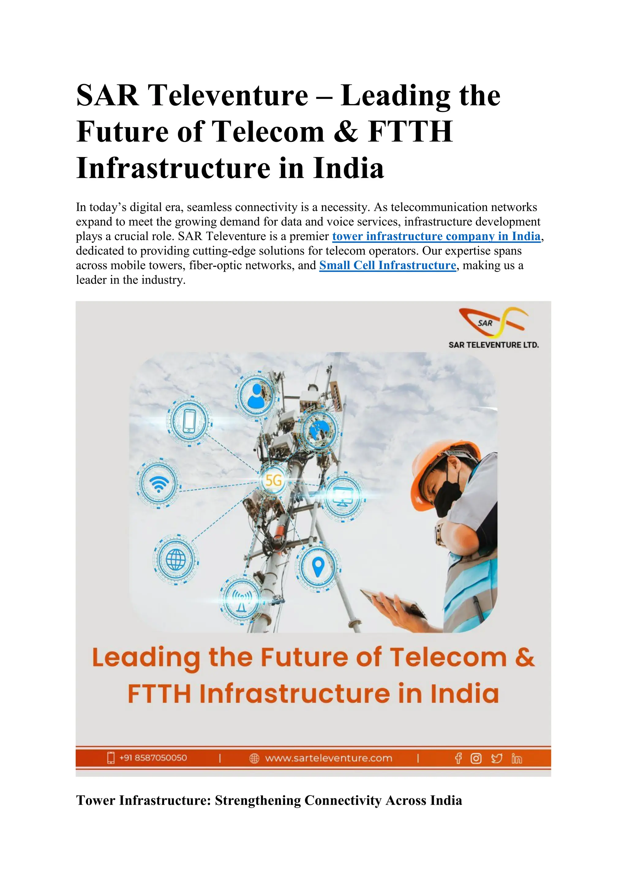 SAR Televenture-Leading the Future of Telecom & FTTH Infrastructure in ...