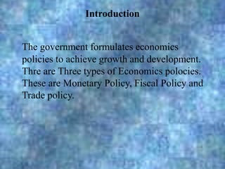 Economics Policies Report presentation | PPT