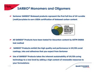 SARBIO: Acrylates/Methacrylates from Biorenewable Materials | PDF