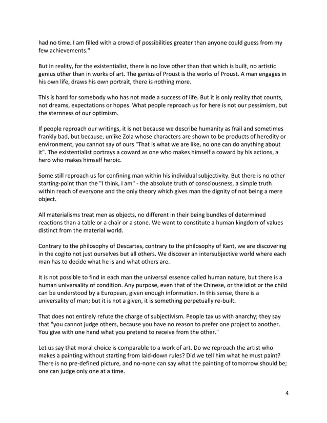 Existentialism is a Humanism - Sartre | PDF