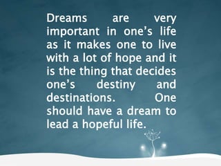 Dreams Correct form | PPTX