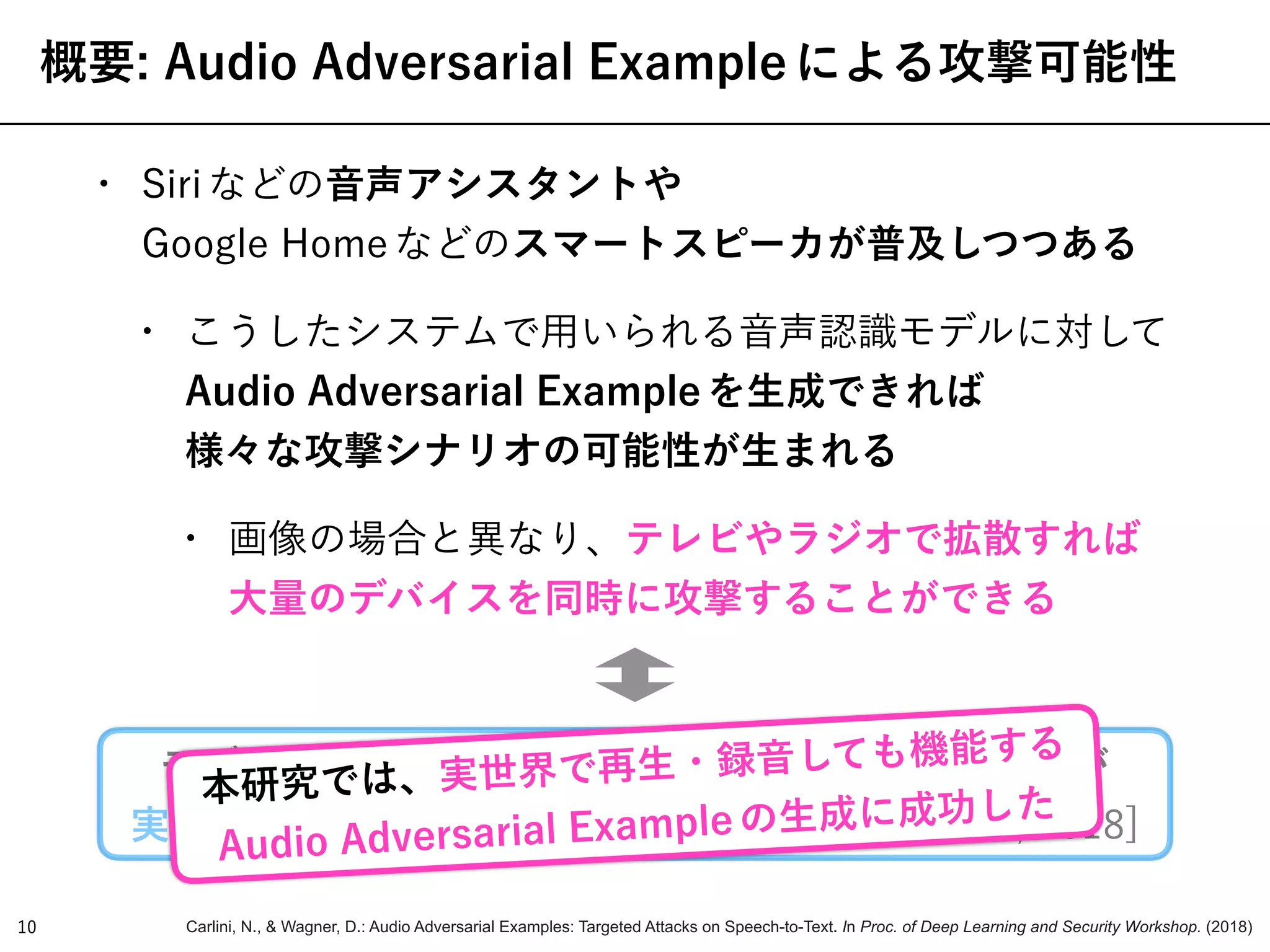 Robust Audio Adversarial Example for a Physical Attack | PPT