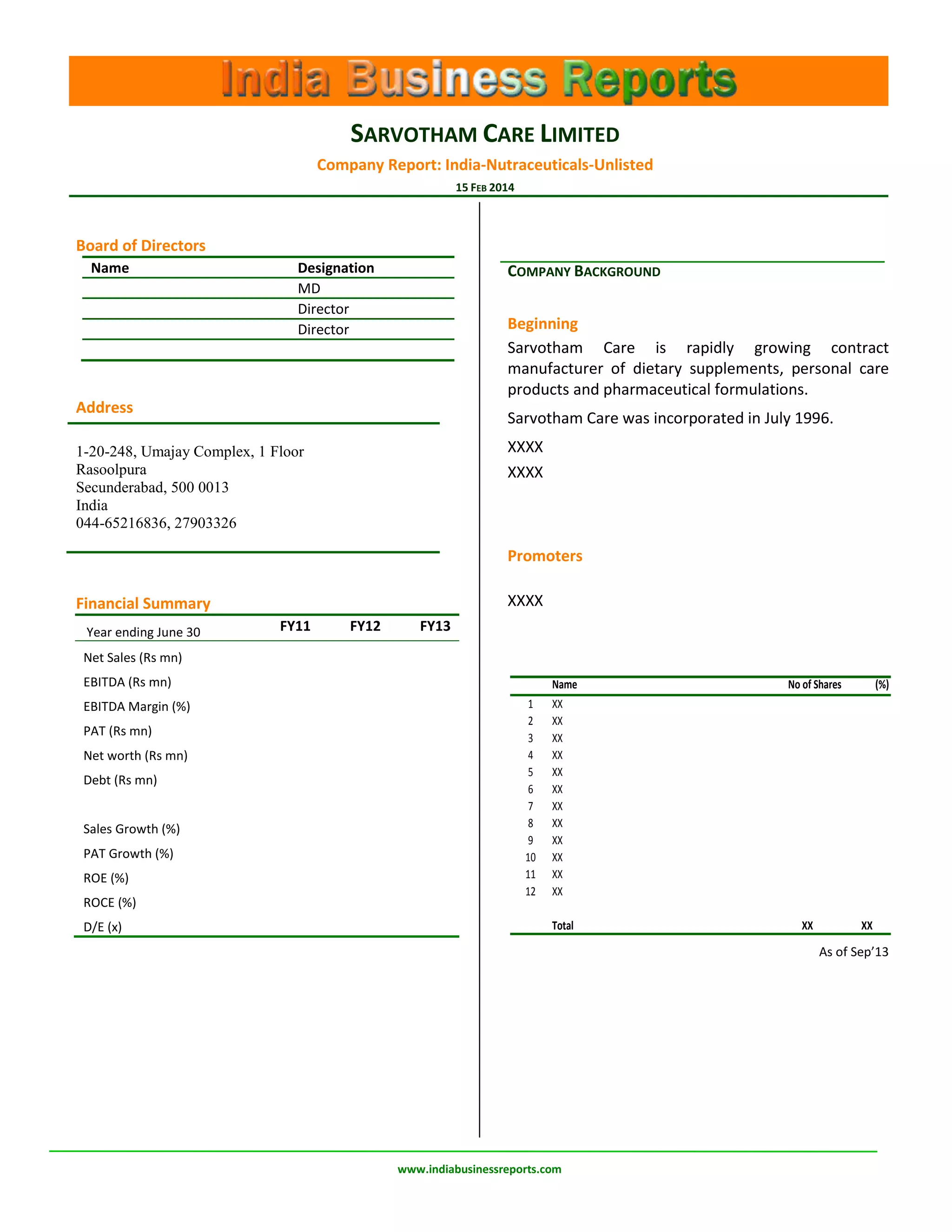 Sarvotham Care | PDF