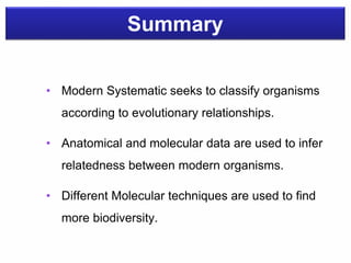 Molecular Systematics and Biodiversity | PPTX