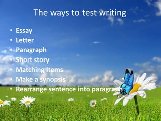 Testing Writing and Rubrics | PPT