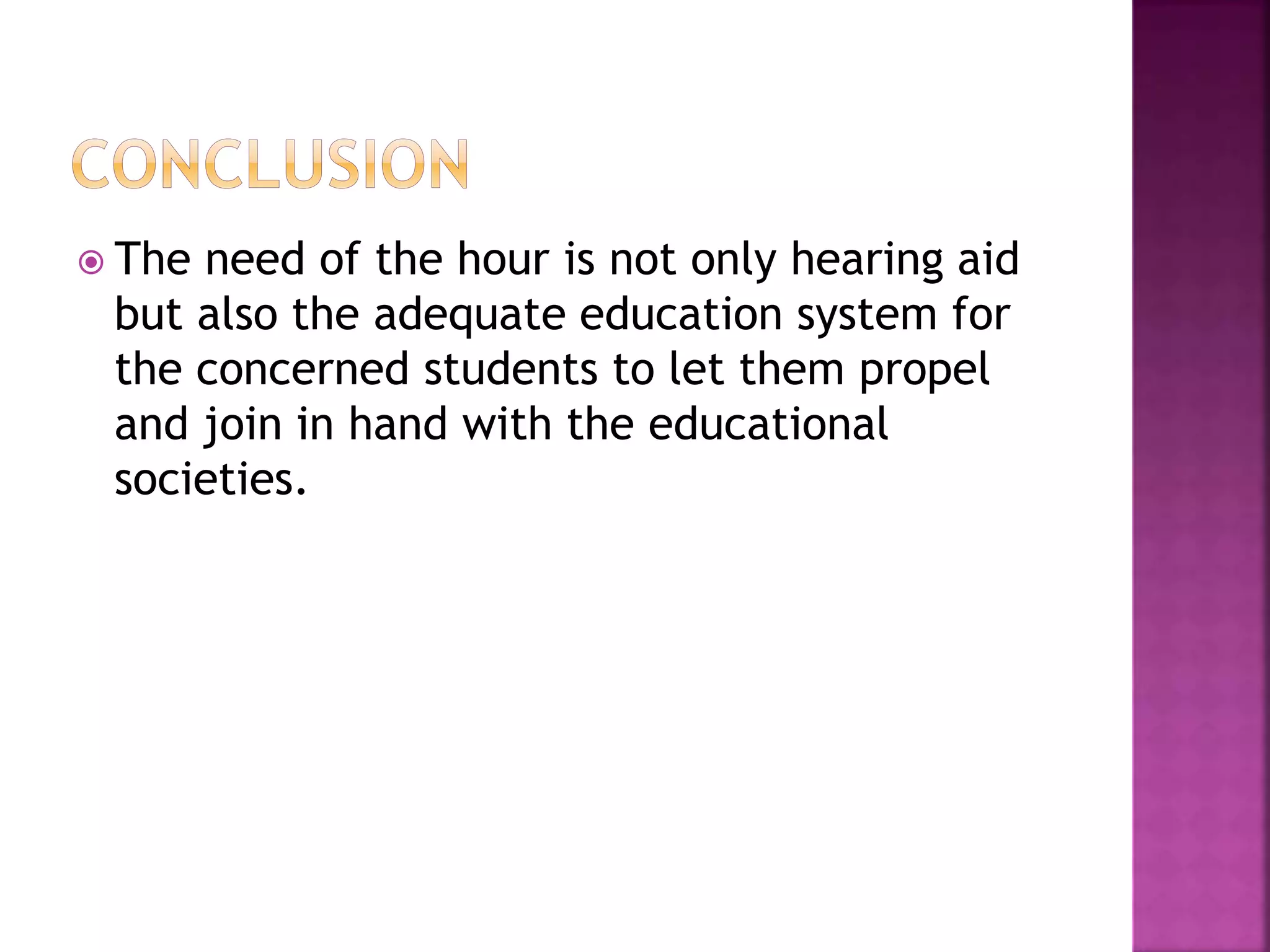 hearing impaired and learning disabled students | PPTX