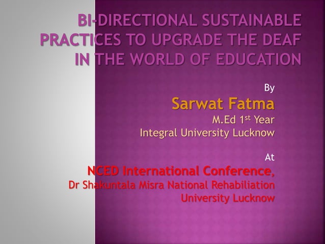 hearing impaired and learning disabled students | PPTX