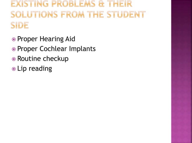 hearing impaired and learning disabled students | PPTX