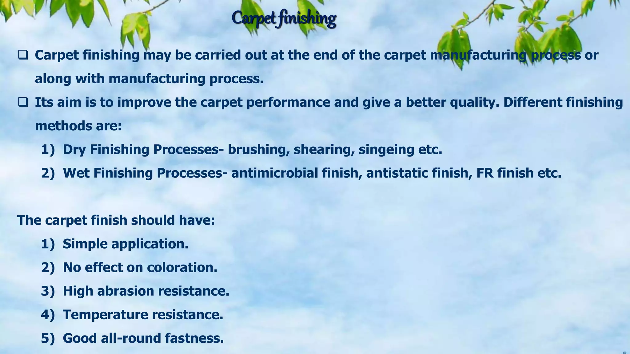 Carpet processing | PPTX