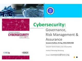 Sarwono sutikno nisd2013 - transforming cybersecurity | PPT