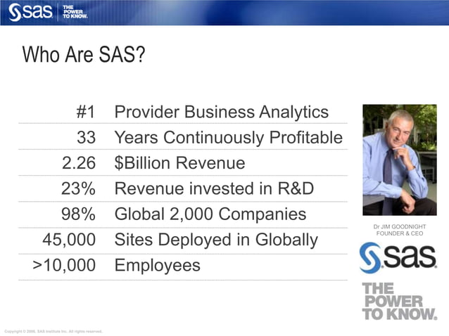 "Being creative with data" 25th November - SAS presentation | PPT